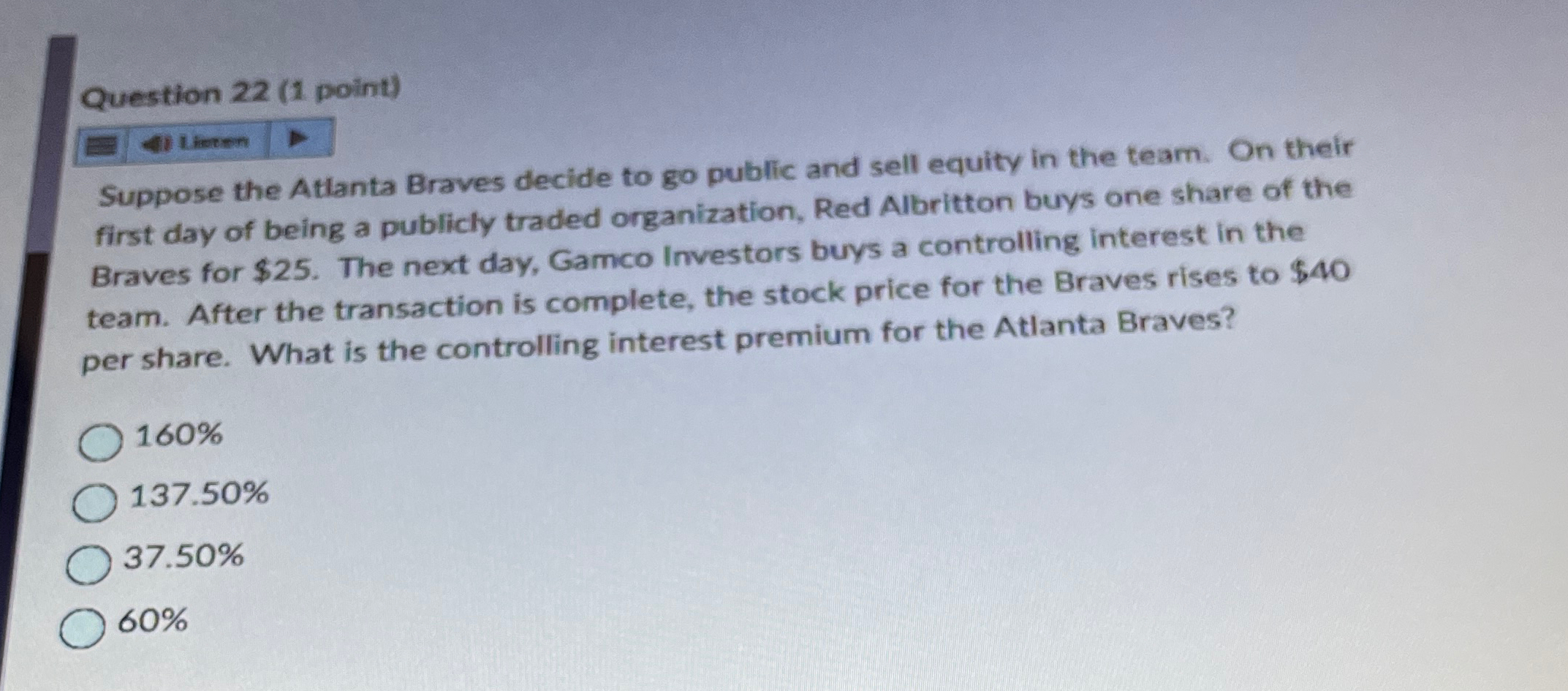 Solved Question 22 (1 ﻿point)1 ﻿hermenSuppose the Atlanta | Chegg.com