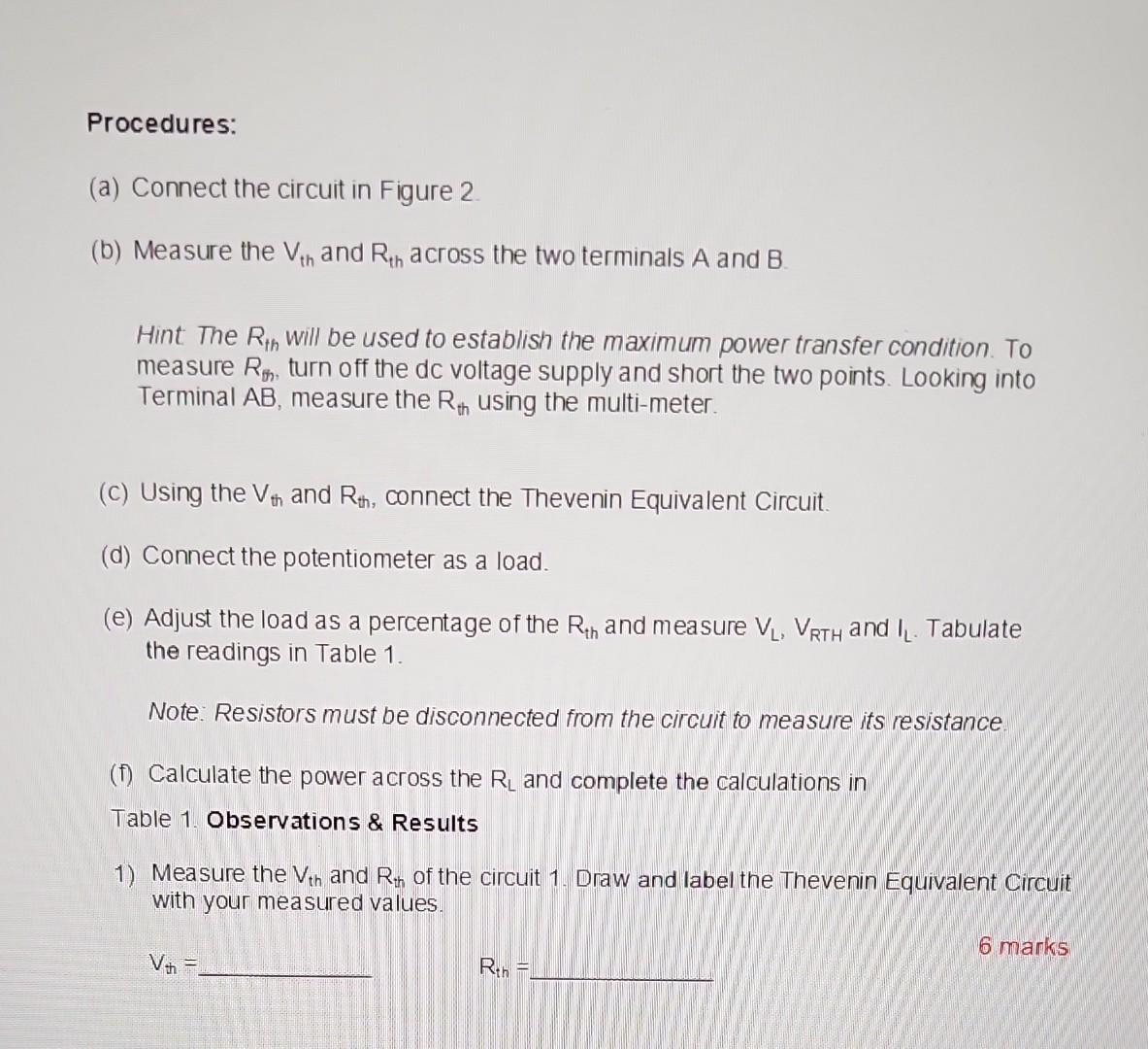 Solved Experiment: Verification of the Maximum Power | Chegg.com
