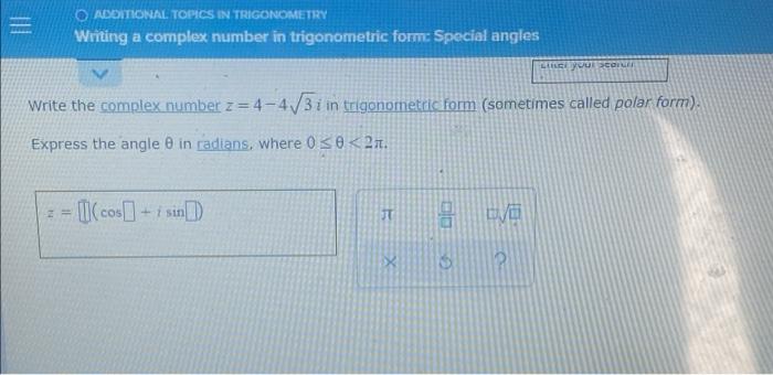 Solved = O ADDITIONAL TOPICS IN TRIGONOMETRY Writing a | Chegg.com