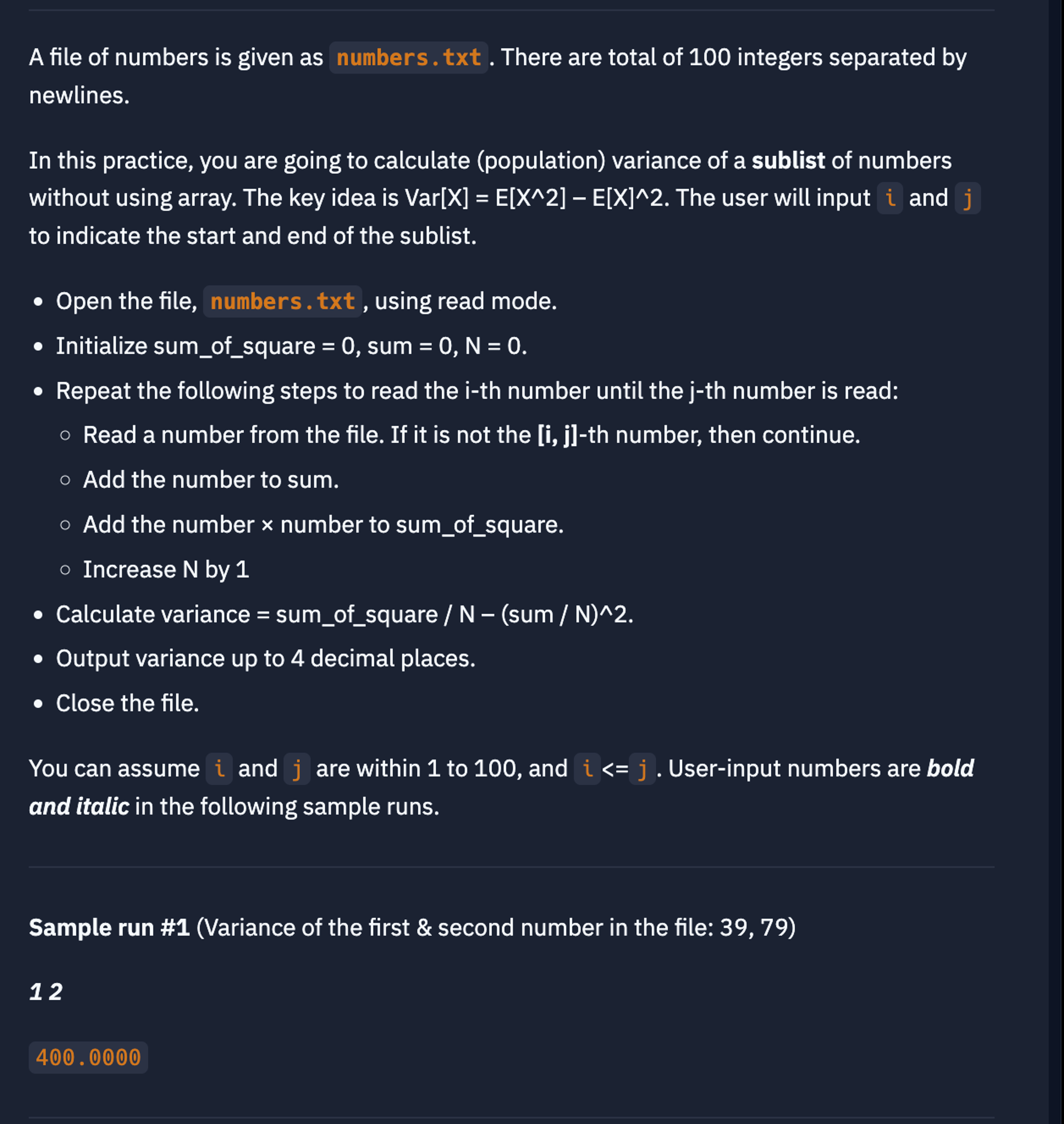 I want this in c coding A file of numbers is given as | Chegg.com