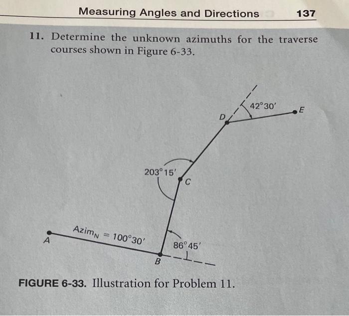 Solved Measuring Angles and Directions 137 11. Determine the | Chegg.com