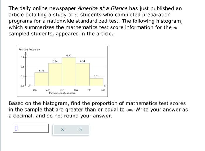 Solved The daily online newspaper America at a Glance has | Chegg.com