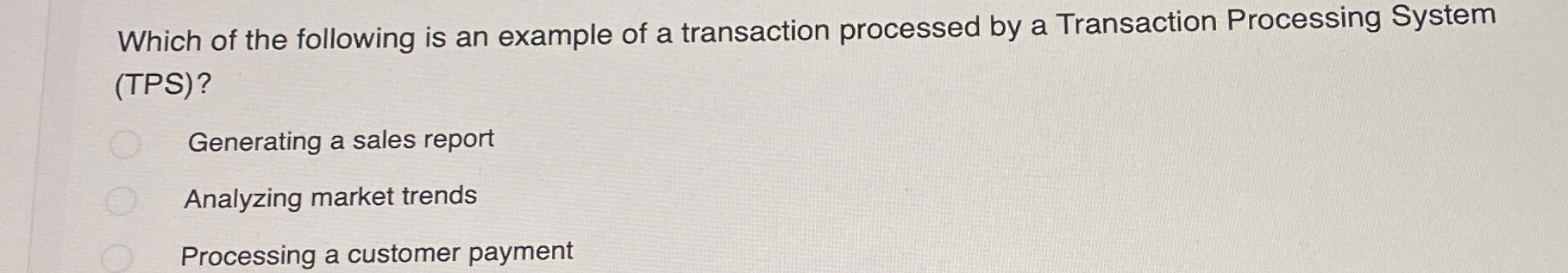 Solved Which of the following is an example of a transaction | Chegg.com