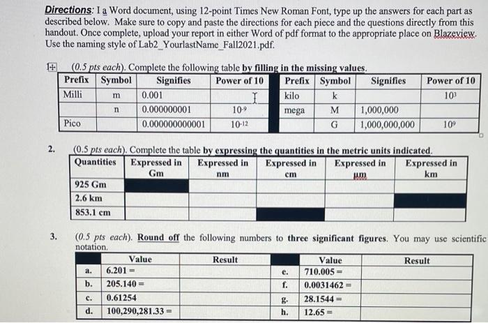Solved Directions: I a Word document, using 12-point Times | Chegg.com