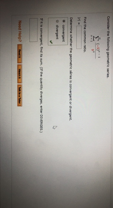 Solved Consider the following geometric series. Find the | Chegg.com