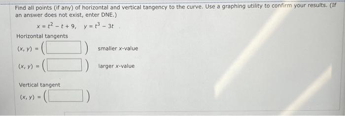Solved Find all points (if any) of horizontal and vertical | Chegg.com