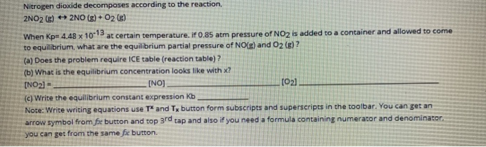 Solved Nitrogen dioxide decomposes according to the | Chegg.com