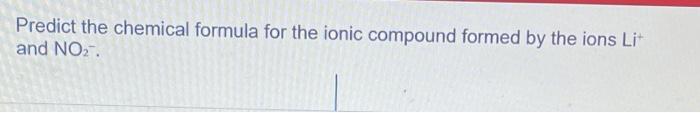 Solved Predict the chemical formula for the ionic compound | Chegg.com