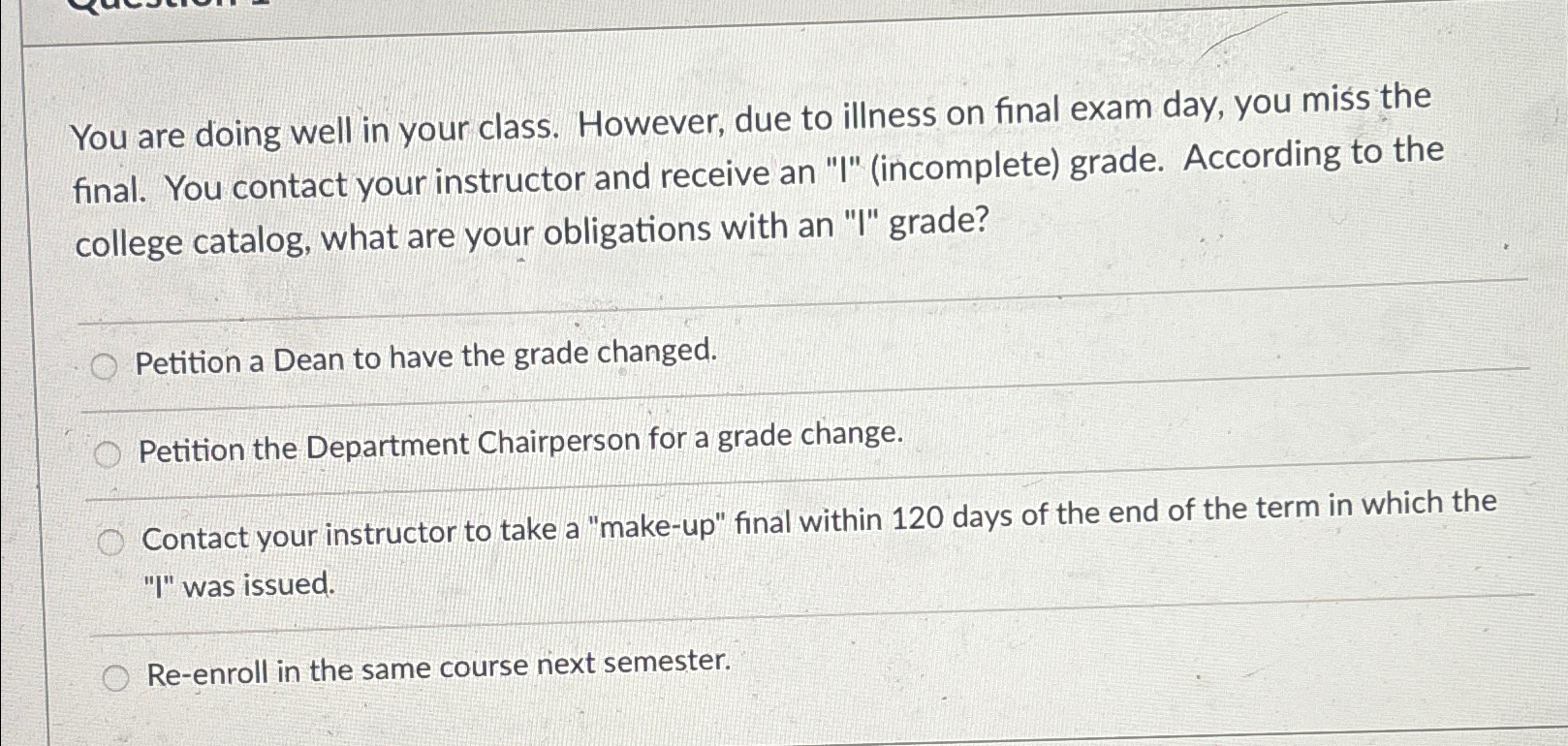 Solved You are doing well in your class. However, due to | Chegg.com