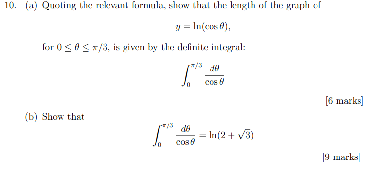 Solved (a) ﻿Quoting the relevant formula, show that the | Chegg.com
