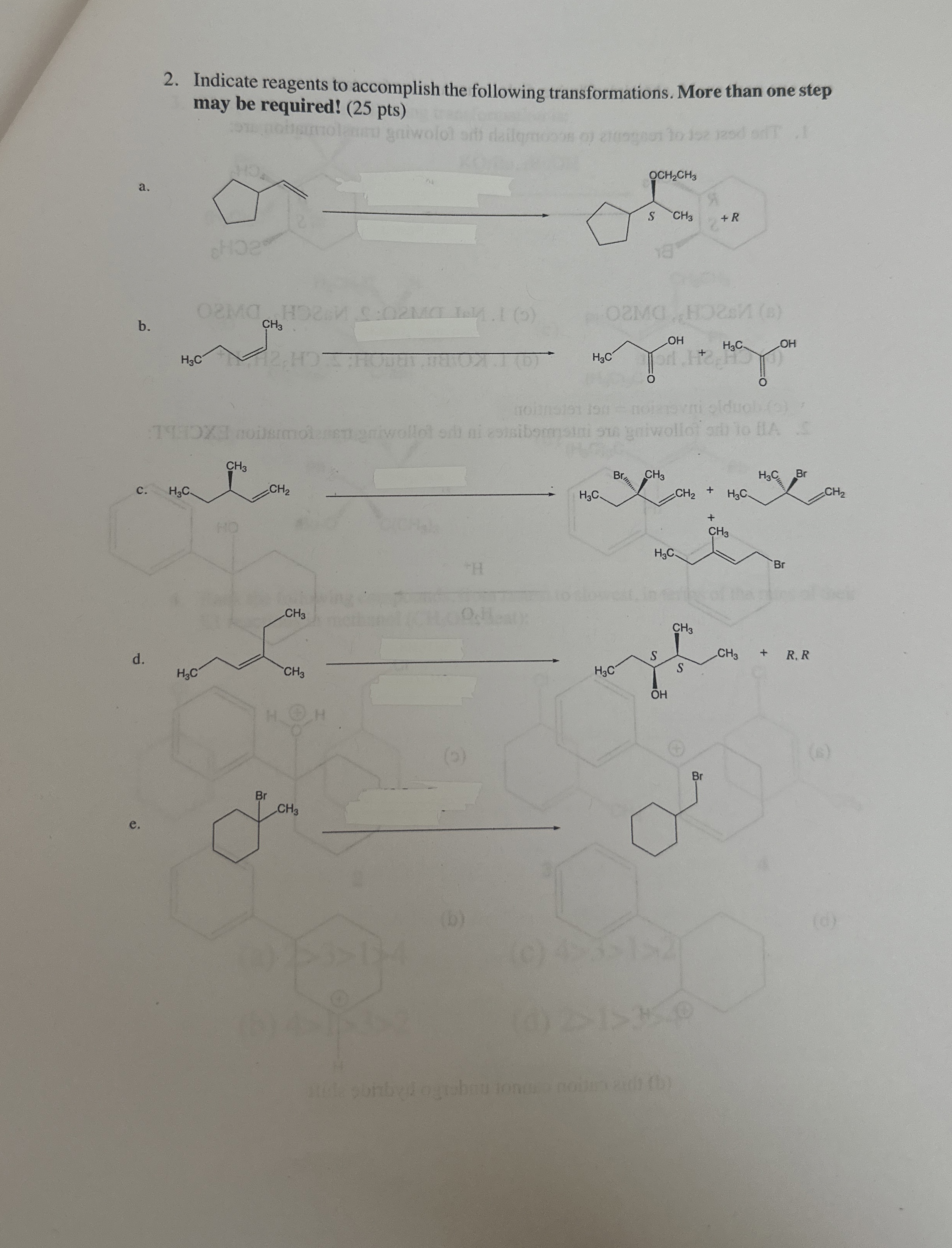 Solved Indicate reagents to accomplish the following | Chegg.com