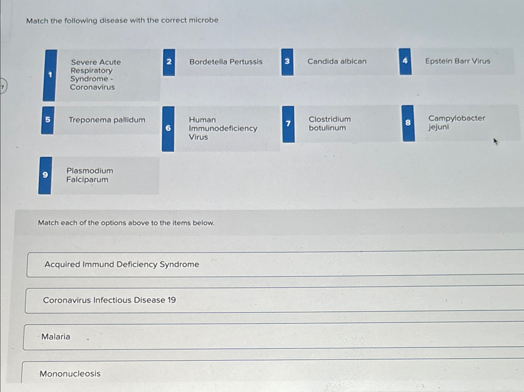 Solved Match the following disease with the correct | Chegg.com