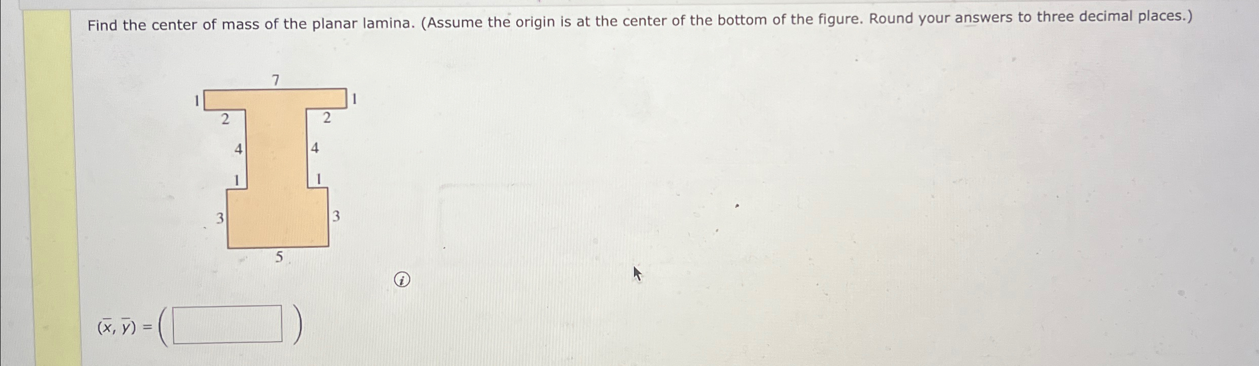 Solved Find the center of mass of the planar lamina. (Assume | Chegg.com