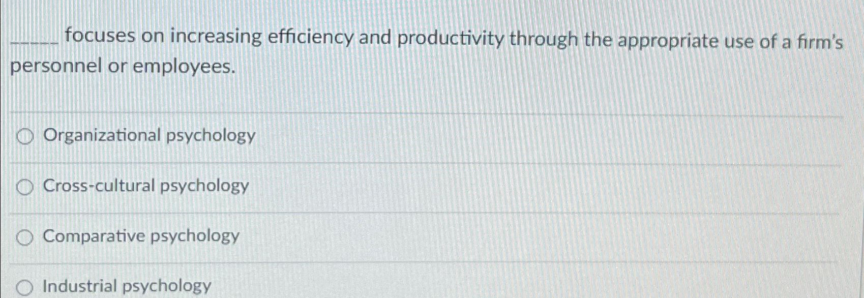Solved focuses on increasing efficiency and productivity | Chegg.com
