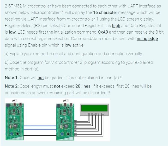 2 STM32 Microcontroller have been connected to each | Chegg.com
