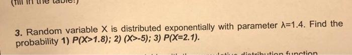 Solved 3 Random Variable X Is Distributed Exponentially 9691