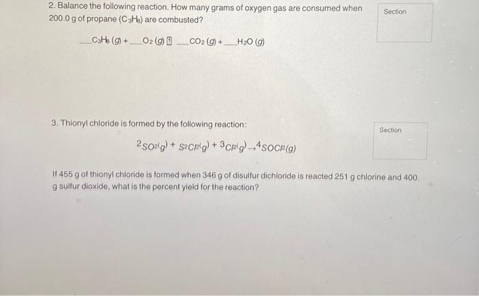Solved 2. Balance the following reaction. How many grams of | Chegg.com