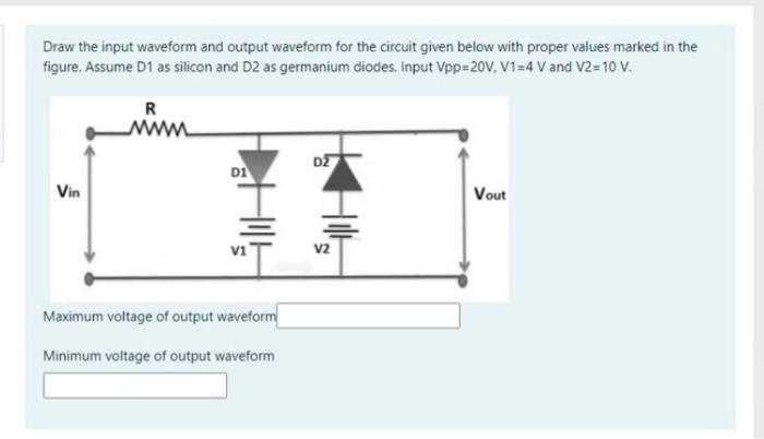 Solved Draw the input waveform and output waveform for the | Chegg.com