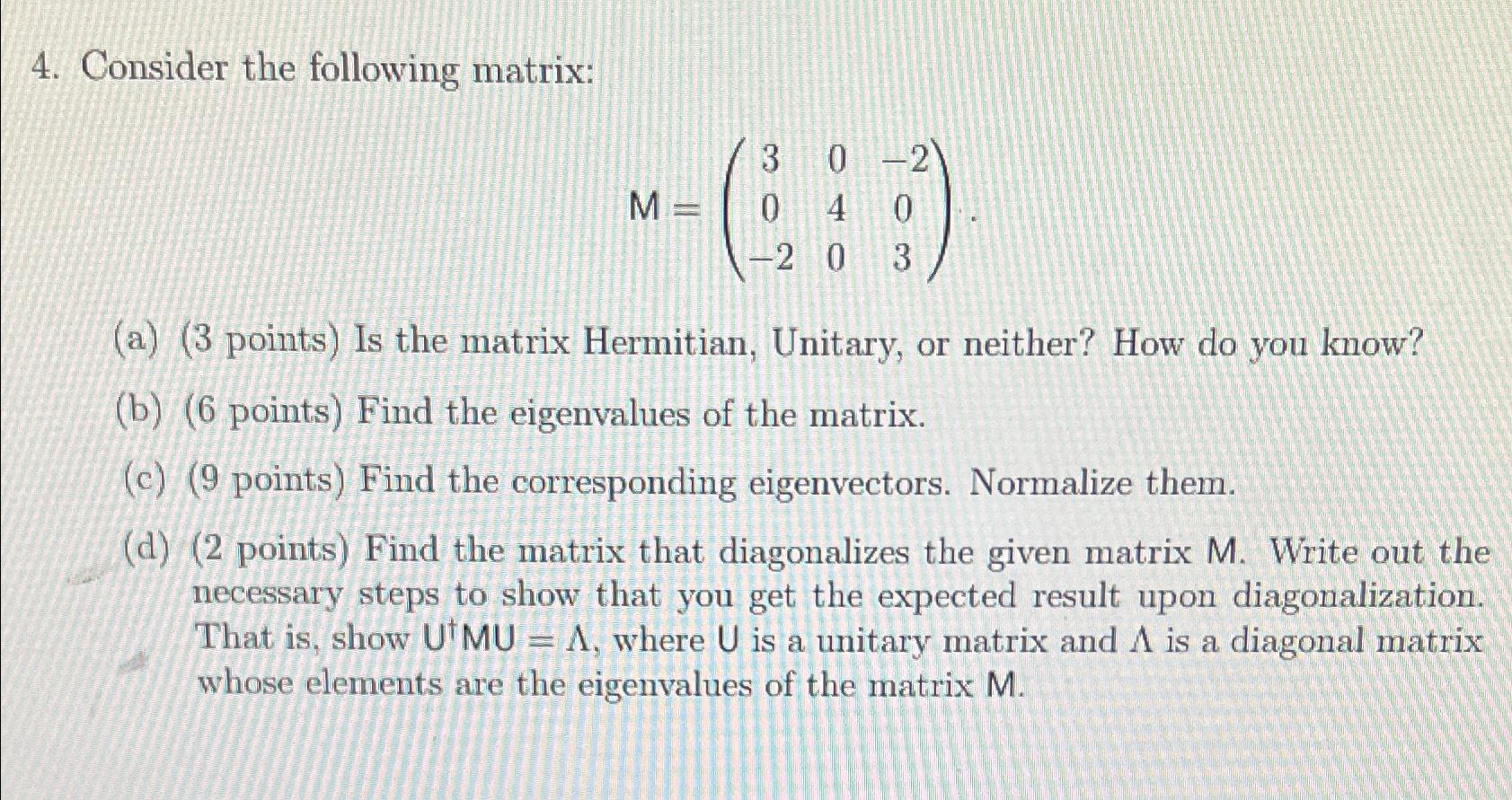 Solved Consider the following | Chegg.com