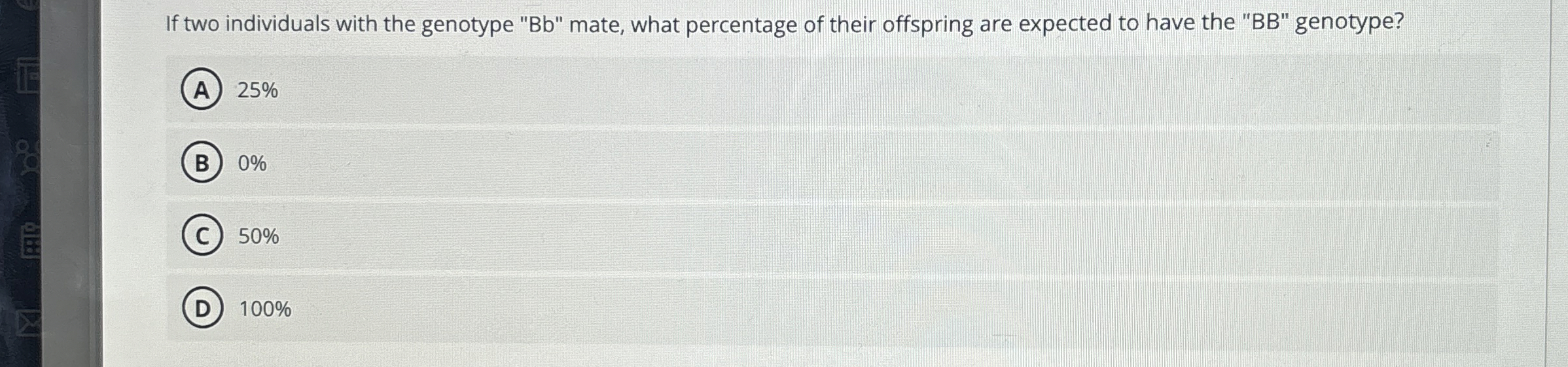 Solved If two individuals with the genotype "Bb" ﻿mate, what | Chegg.com