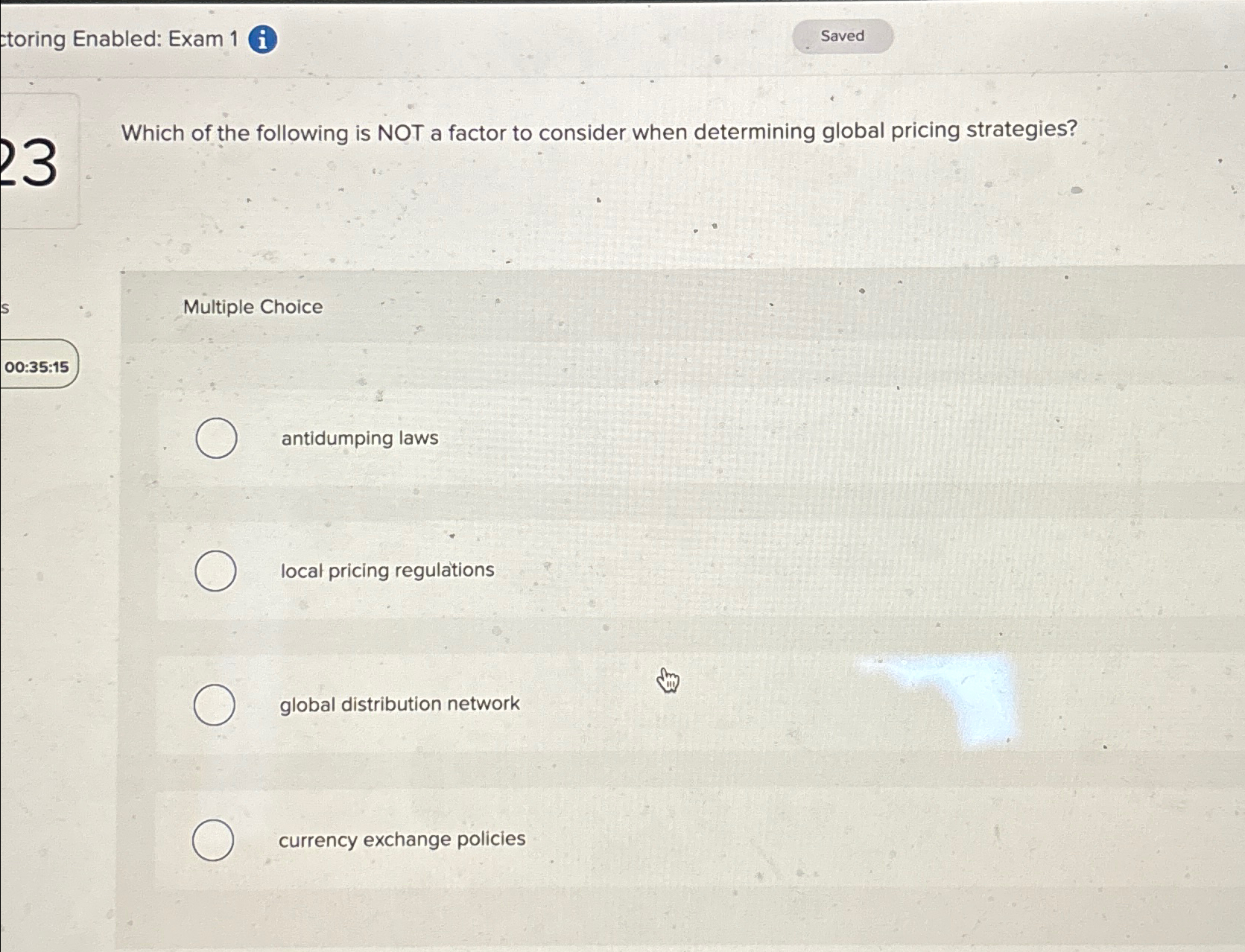Solved toring Enabled: Exam 1Which of the following is NOT a | Chegg.com
