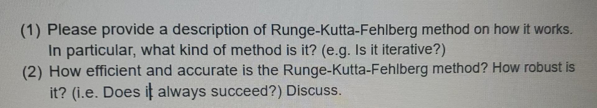 Solved (1) Please provide a description of | Chegg.com