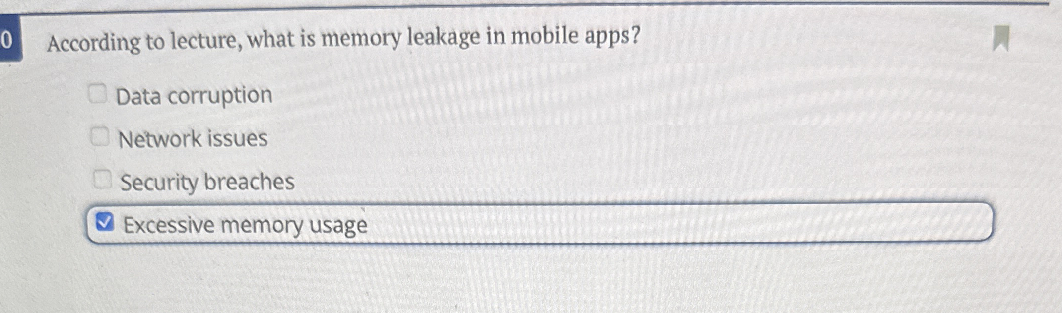 Solved According to lecture, what is memory leakage in | Chegg.com