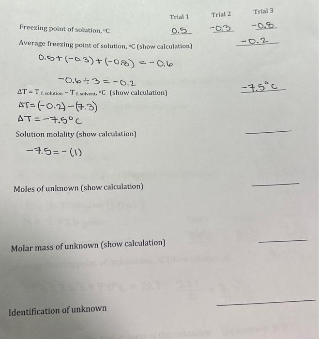 Solved Experiment 19 - Colligative Properties: Freezing | Chegg.com