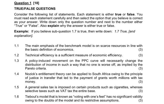 Solved TRUE/FALSE QUESTIONS Consider the following list of | Chegg.com