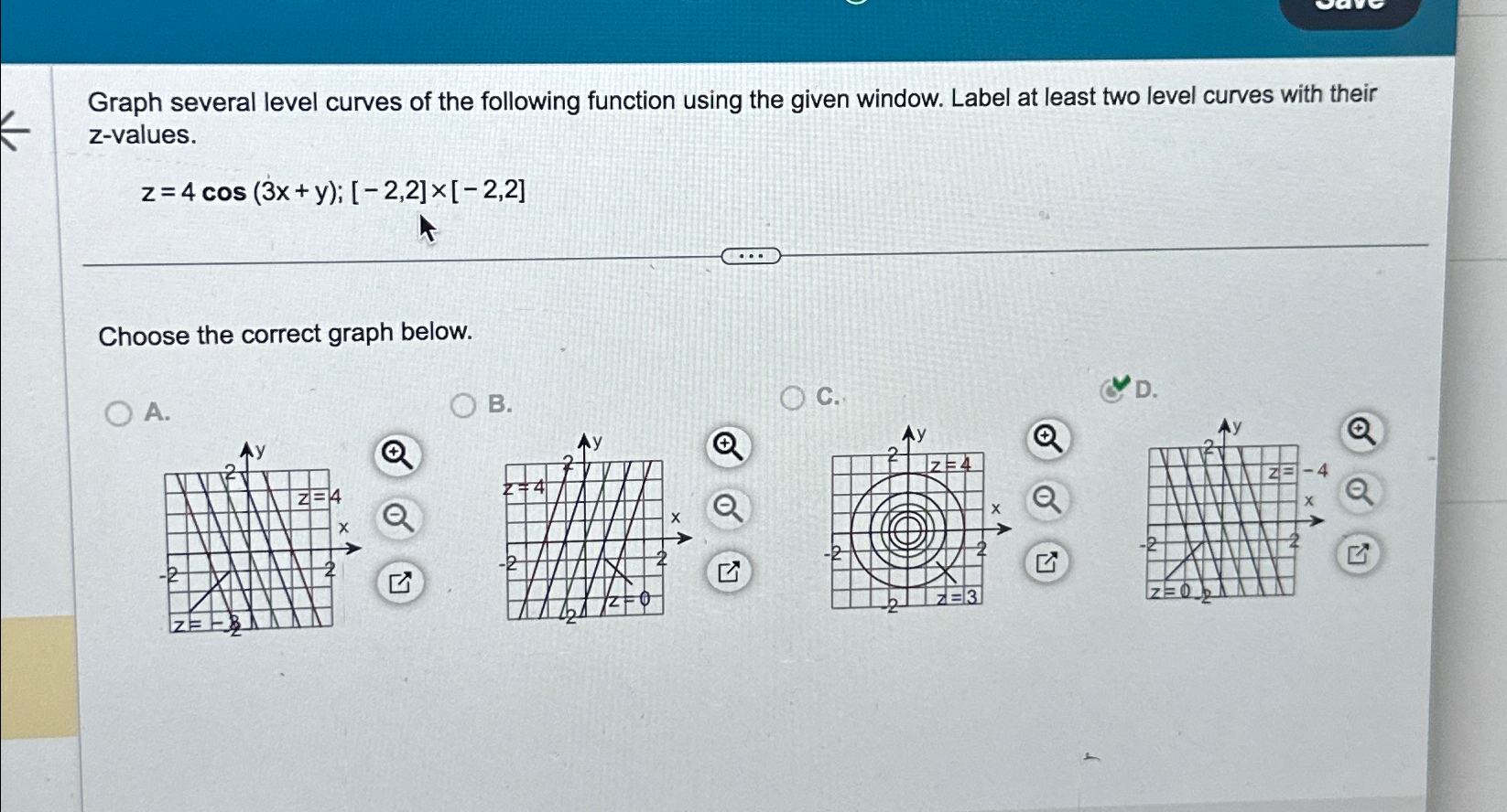 Solved Graph several level curves of the following function | Chegg.com