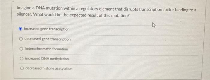Solved Imagine a DNA mutation within a regulatory element | Chegg.com