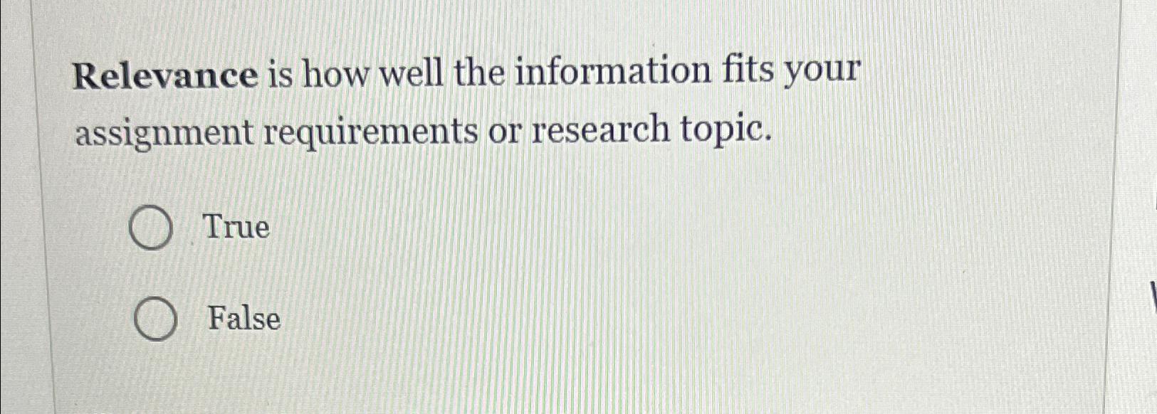 Solved Relevance is how well the information fits your | Chegg.com