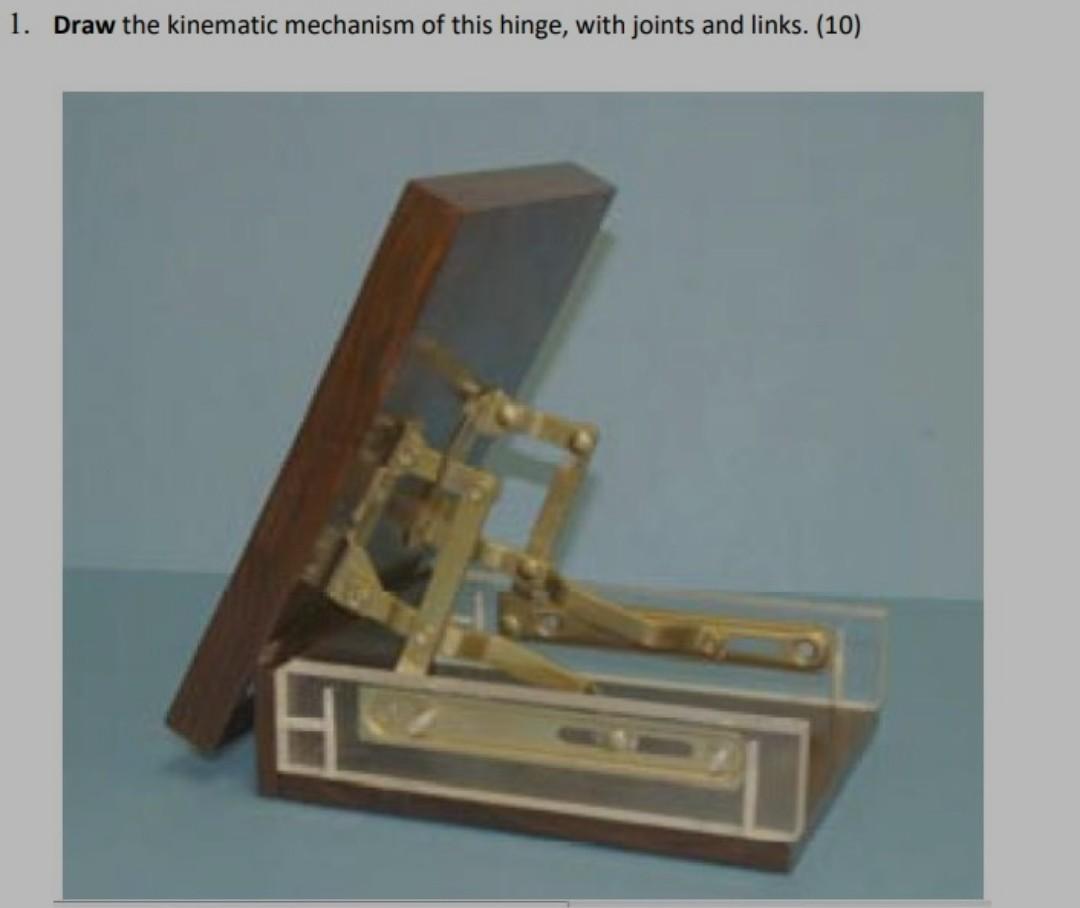 Solved 1. Draw the kinematic mechanism of this hinge, with | Chegg.com