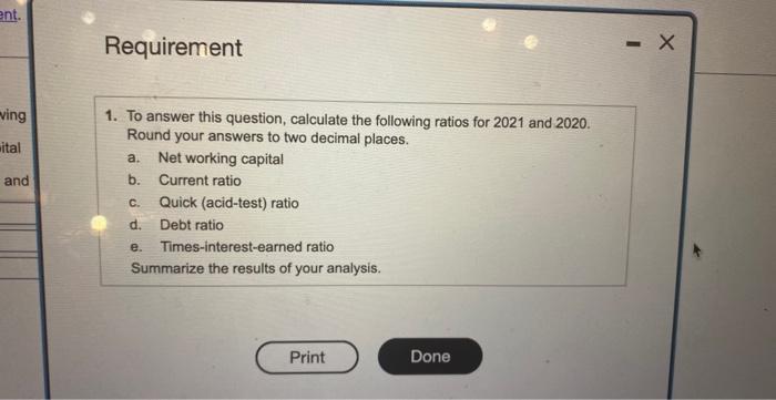 Solved Data table Requirement 1. To answer this question, | Chegg.com
