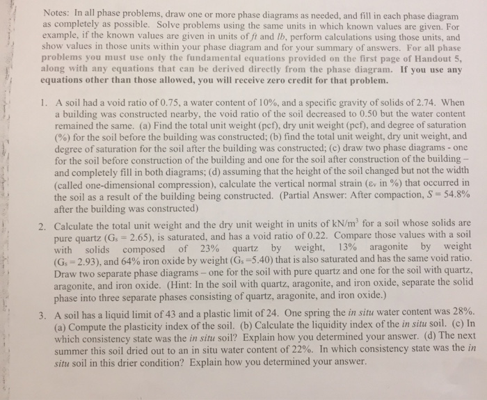 Solved Notes: In all phase problems, draw one or more phase | Chegg.com