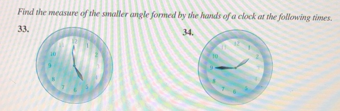 Solved Find the measure of the smaller angle formed by the | Chegg.com