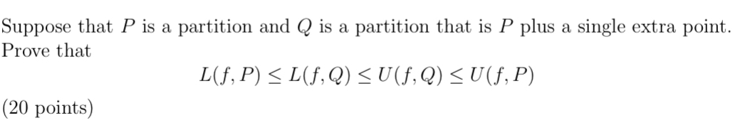 Solved Suppose that P ﻿is a partition and Q ﻿is a partition | Chegg.com