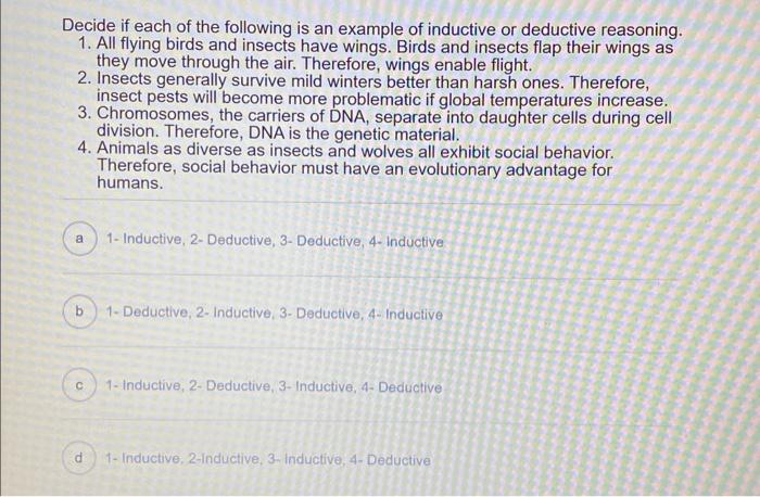 Solved Decide if each of the following is an example of | Chegg.com