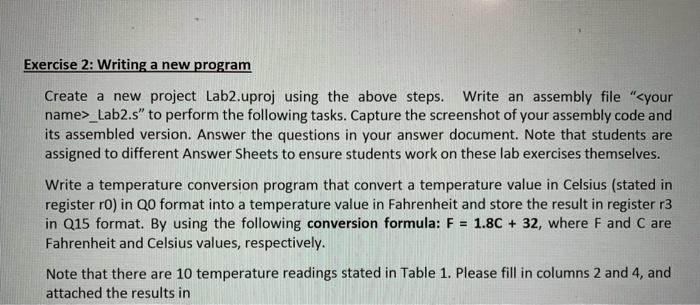 Exercise 2: Writing a new program Create a new | Chegg.com