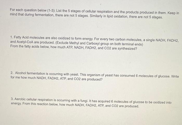 Solved For each question below (1-3): List the 5 stages of | Chegg.com