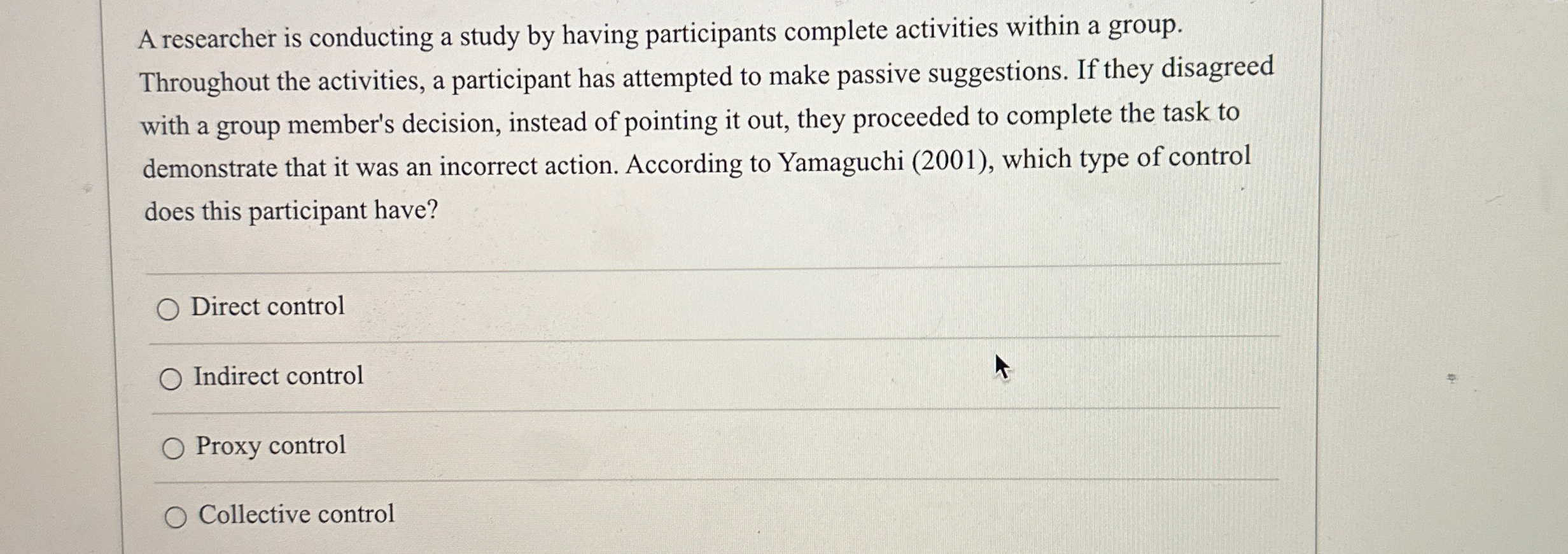 Solved A researcher is conducting a study by having | Chegg.com
