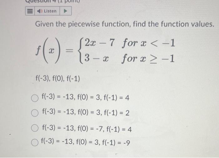 Solved Given The Piecewise Function Find The Function 9914