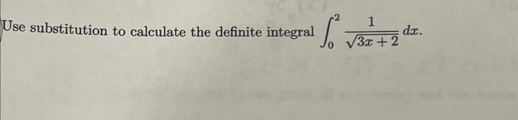 Solved Use substitution to calculate the definite integral | Chegg.com
