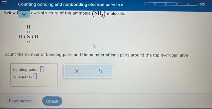 Solved Count the number of bonding pairs and the number of | Chegg.com