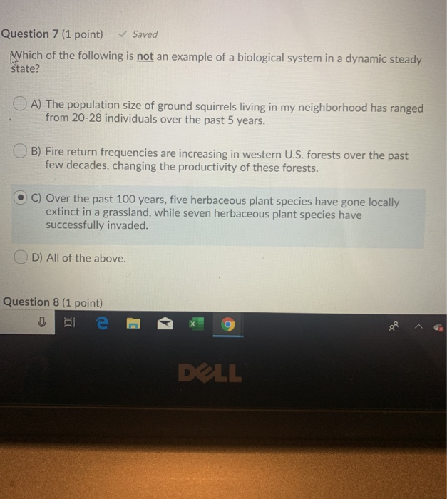 Solved Question 7 (1 point) Saved Which of the following is | Chegg.com