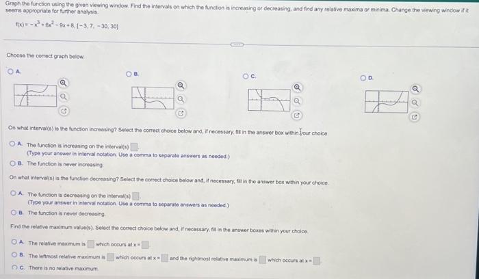 Solved Graph the function uting the given viewing window. | Chegg.com