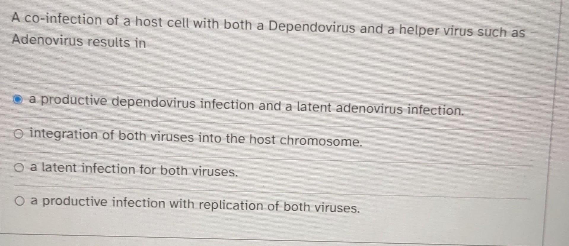 Solved A co-infection of a host cell with both a | Chegg.com