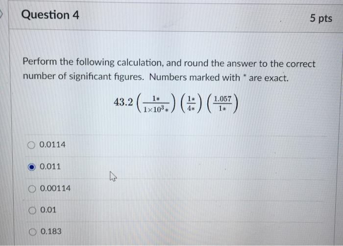 Solved Question 4 5 pts Perform the following calculation, | Chegg.com