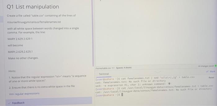 Solved Q1 List manipulation Create a fie called | Chegg.com