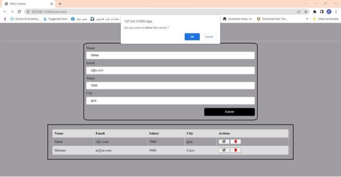 Solved Create Project Implement Crud Operation Using Js The 3460
